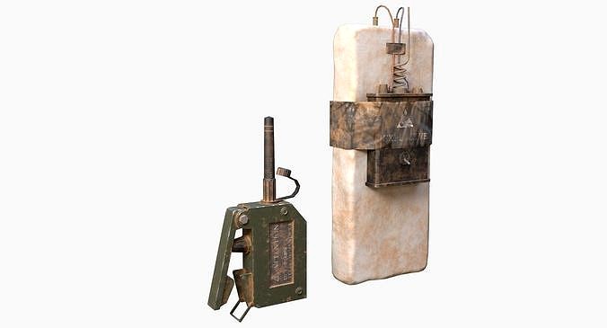 C4 Explosive and Detonator 3d model