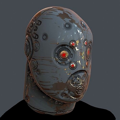 Gas mask helmet 3d model scifi Low-poly