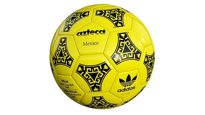 Soccer Ball Adidas Azteca Mexico Yellow World Cup 1986 3d model