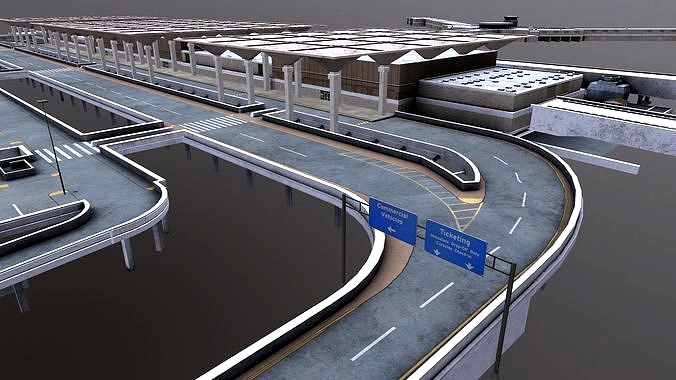 Memphis International Airport Terminal Parking lowpoly 3d model