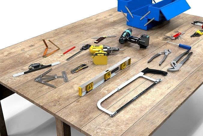 Hand tools complete 3d model