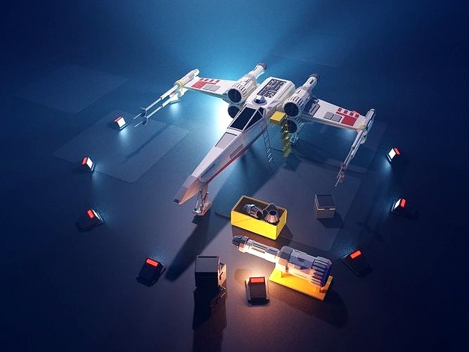 Cartoon X-Wing 3d model