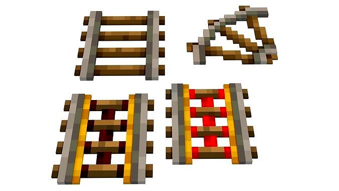 Minecraft Rail 3d model