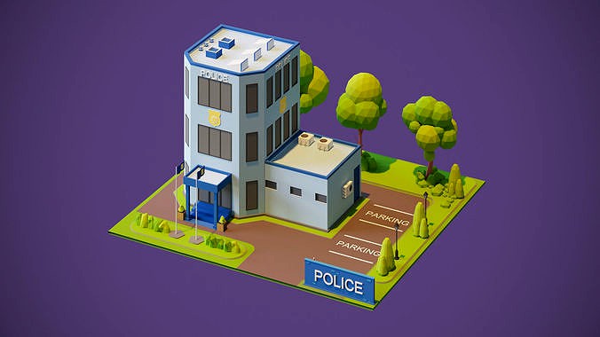 Police Station 3d Model