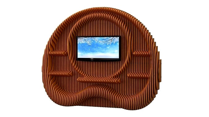 Parametric wall TV 3D model 10