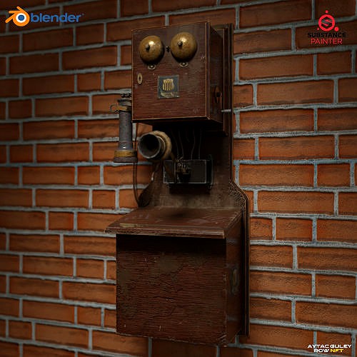 Low Poly Two Box Antique Phone 3D Model