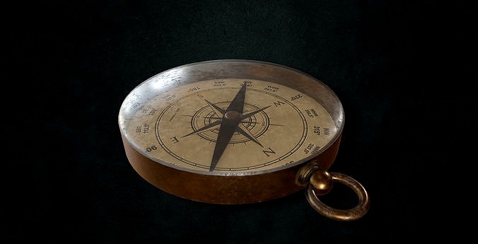 Old Brass Compass 3D model