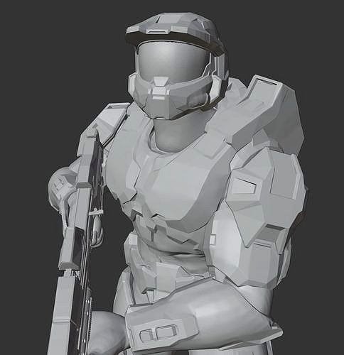 Halo Master Chief 3D Print STL Statue | 3D model