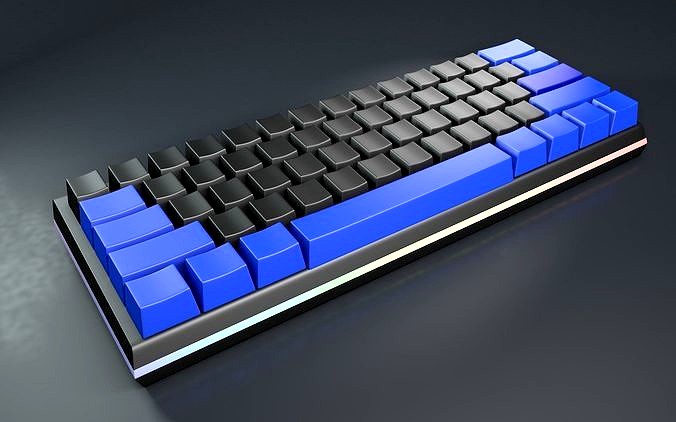 Custom RGB Keyboard Free 3D Model