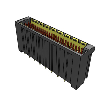 MicroSpeed Male Connector - 50-pin, vertical, SMT 3d model