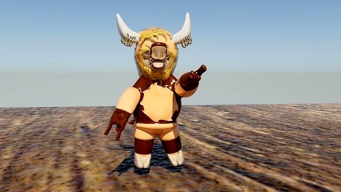 cartoon BUCK The Bull Rigged Animated Ready For Games 3d model