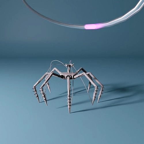 full rigged sci-fi spider 3d model