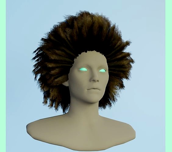Game Ready Low-Poly Afro Hair 3d model
