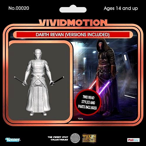 Darth Revan vintage Star Wars custom action figure Kenner 100mm | 3D model