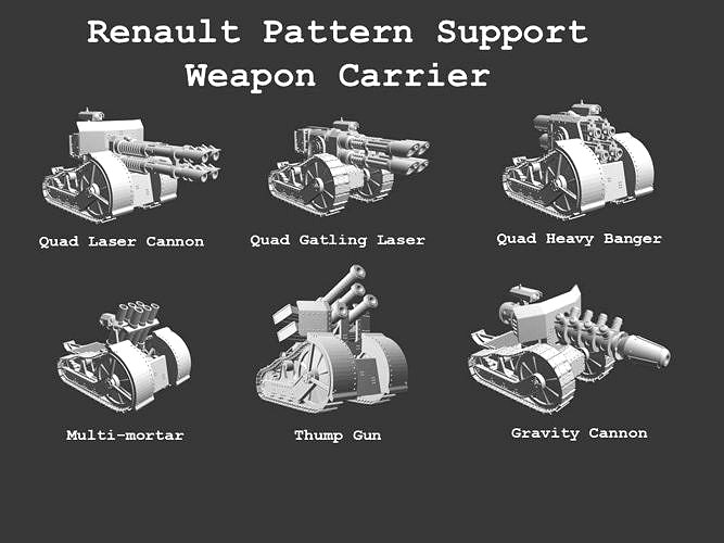Renault Pattern Support Weapons Compilation - presupported | 3D model