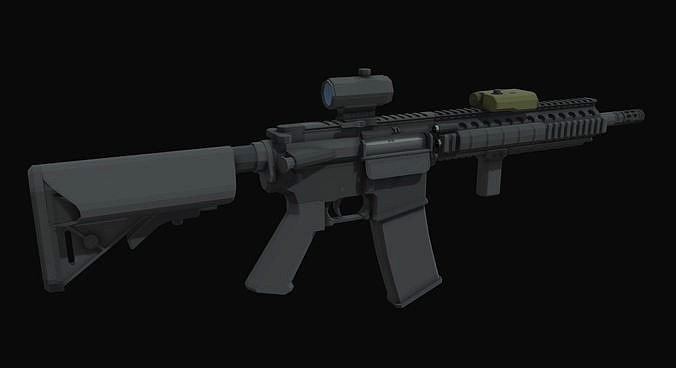M4A1 Tactical Low Poly 3d model