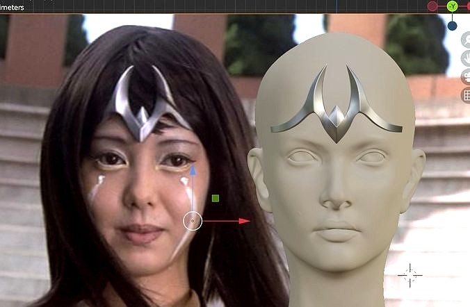 Ultraman Tiga Camearra human form tiara head piece | 3D model