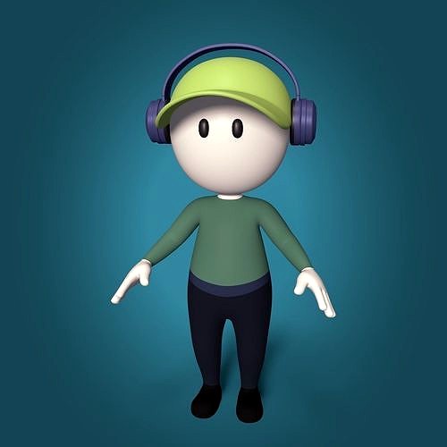 Cartoon Stickman 3d model