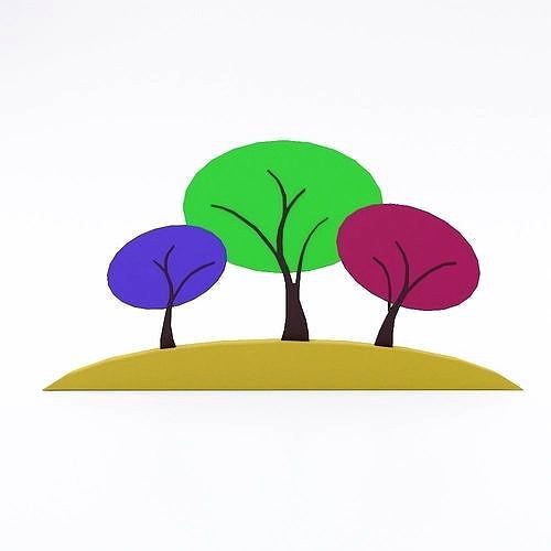 Cartoon tree 3d model
