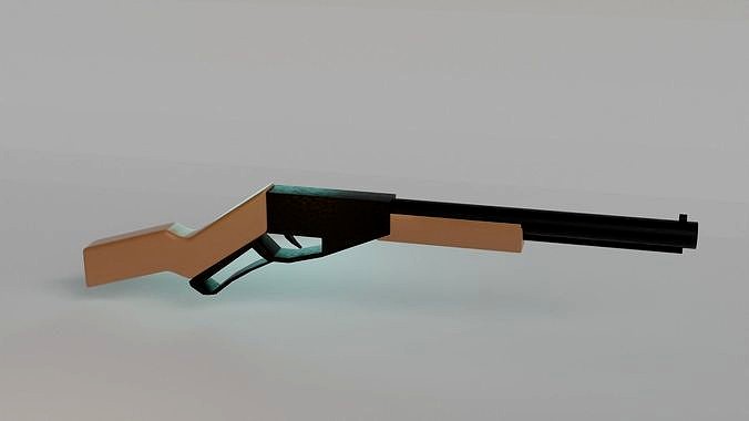 low poly game ready rifle 3d model