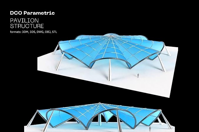 Architectural Pavilion Structure 7 sides 3d model