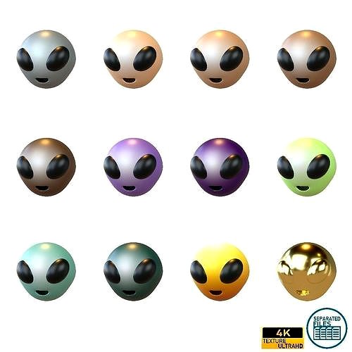 Alien Head Pack Vol 1 3d model