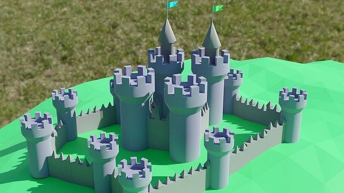 Low-poly Medieval Castle 3d model