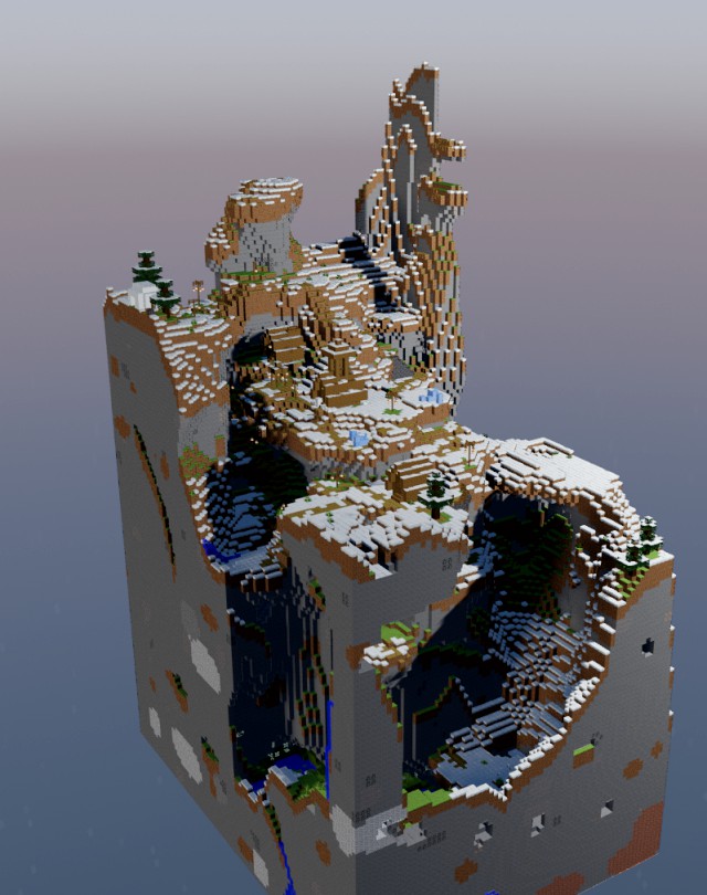 Minecraft Dynamic Snow Village 3d model