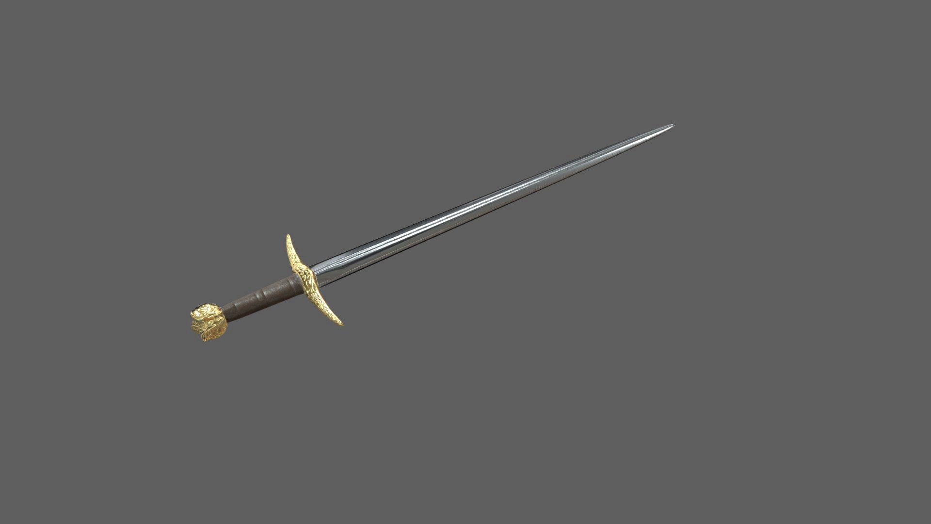 Classic medieval European sword 3d model
