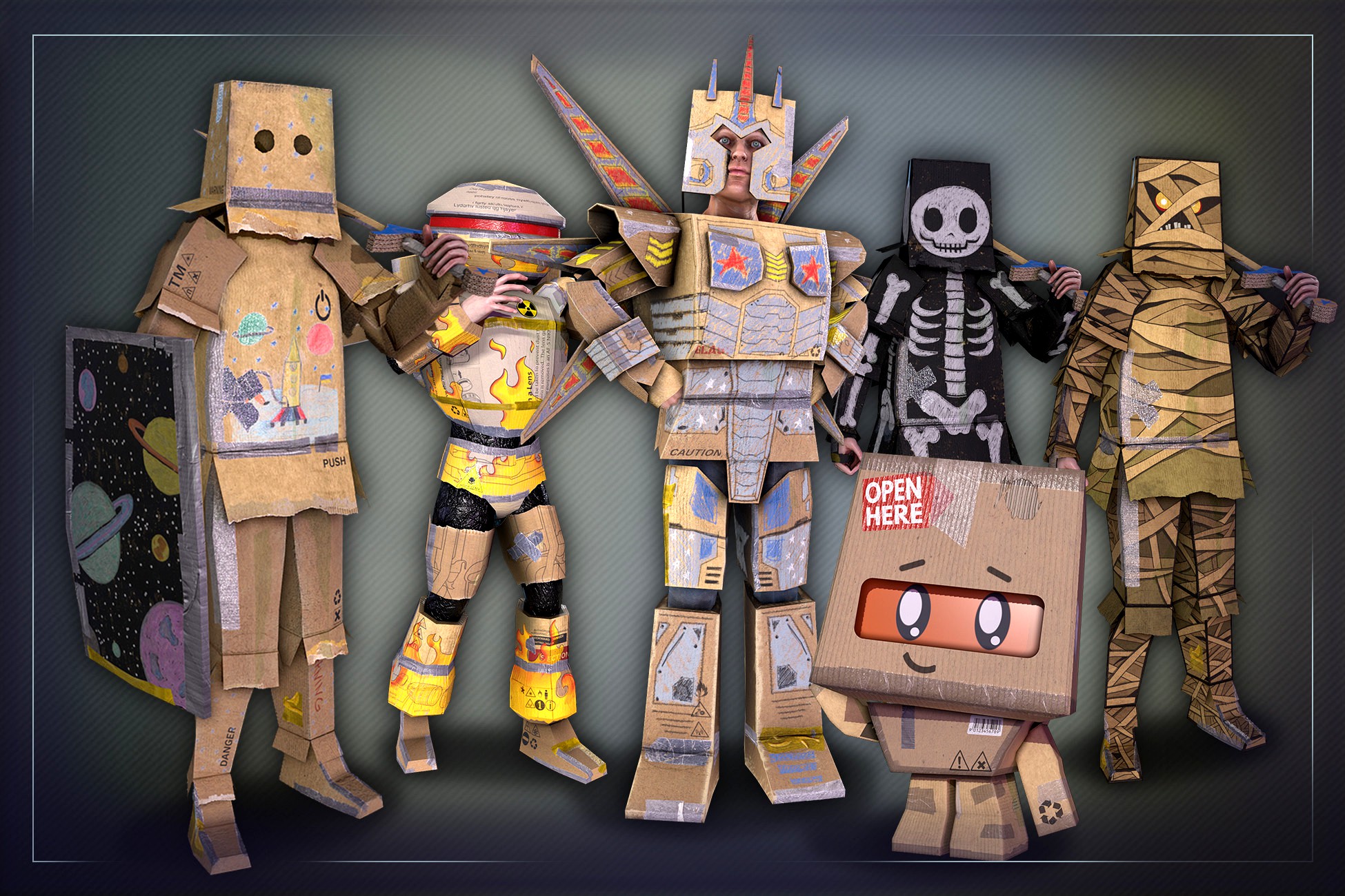 Cardboard Boys Pack 3d model