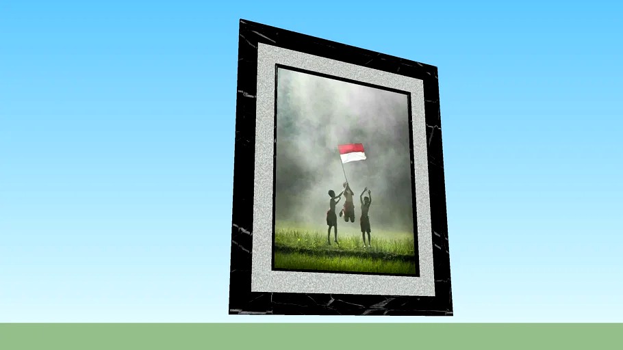 Lukisan Kemerdekaan Freedom Painting Portrait 3d model