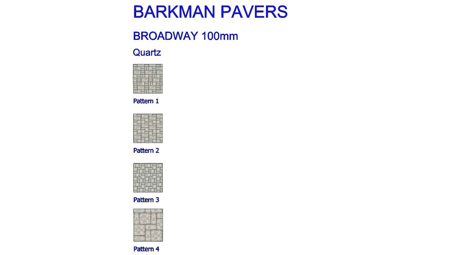 Barkman Broadway 100mm Pavers Quartz 3d model