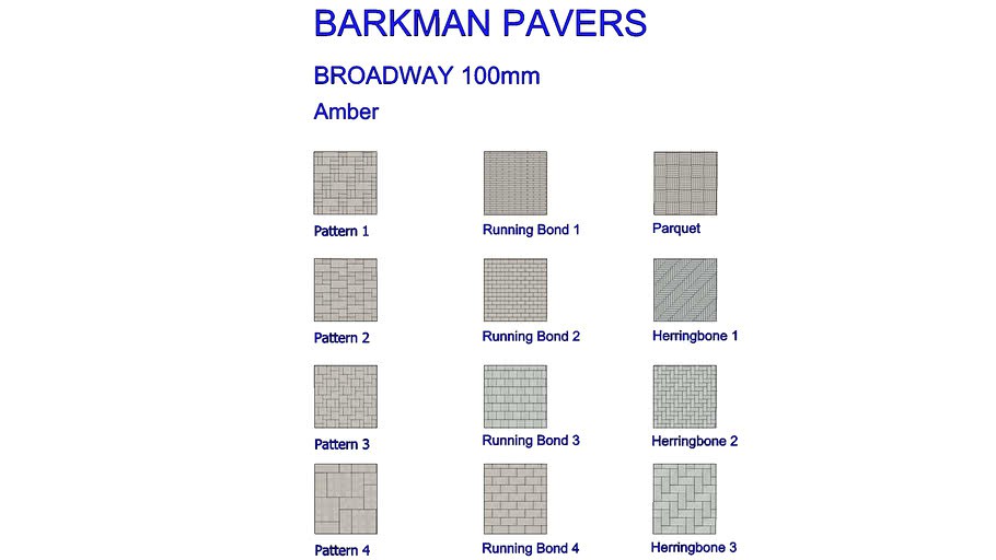 Barkman Broadway 100mm Pavers Amber 3d model