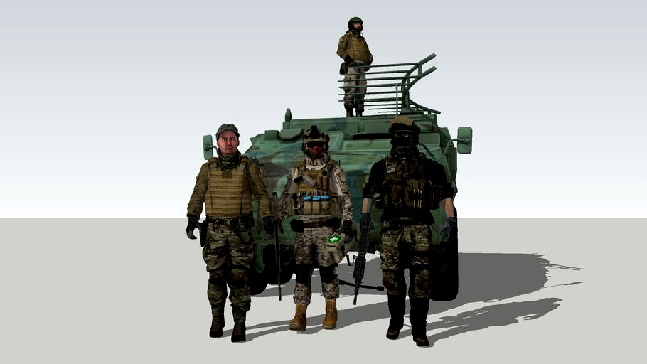 US Army General Dynamics Stryker Signals Vehicle Set 01 3d model