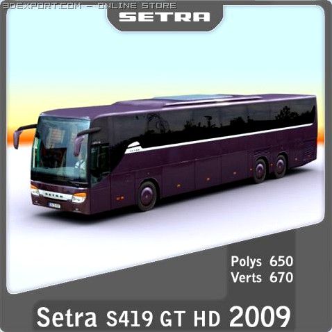 2009 Setra S419 GT HD 3D Model
