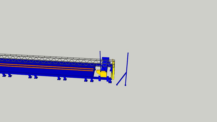 mitek floor truss machine with overhead rack 3d model