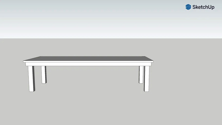 10' farmhouse table 3d model