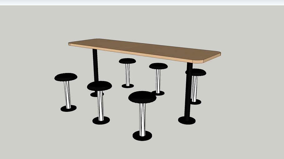 McDonald's Table & Chairs (McD table) 3d model