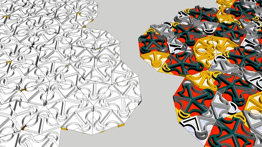 Penrose pattern back and front 3d model