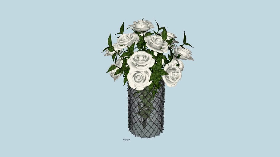 ARRANJO ROSAS BRANCAS 3d model