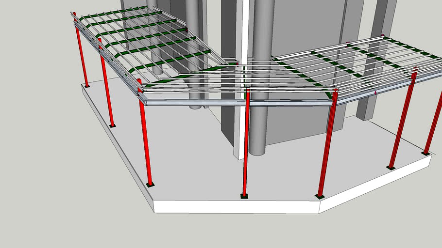 Steel canopy work 3d model