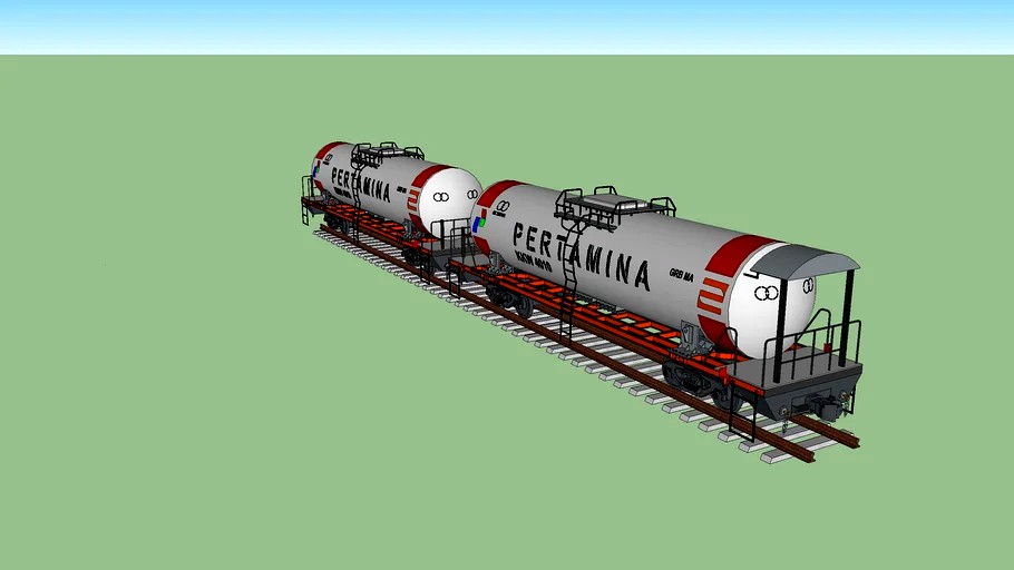 Kereta Api Pertamina 3d model