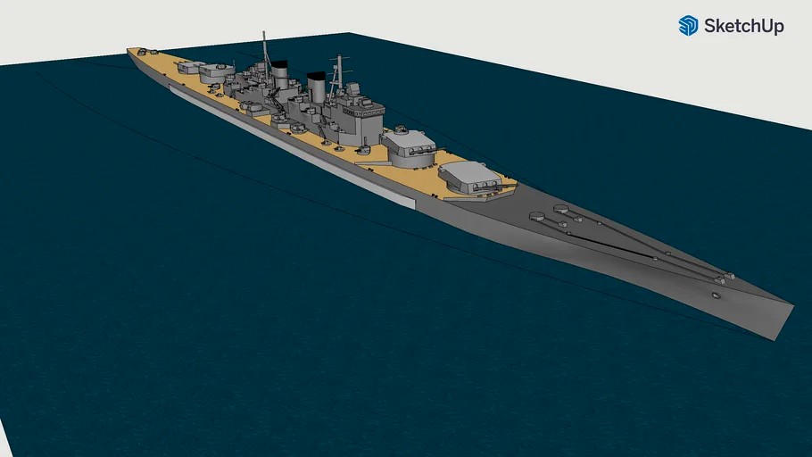 HMS HOOD 1951 3d model