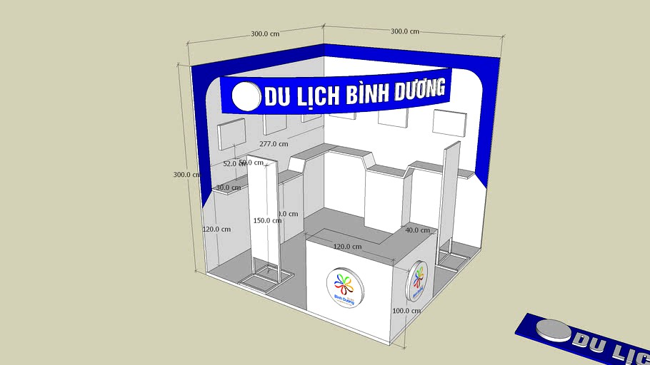 gian hàng 3d model