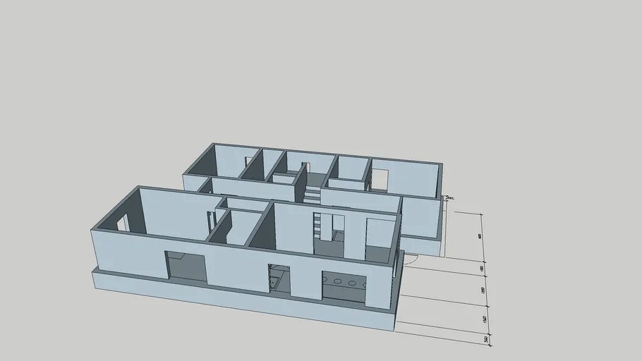 SKP exercise JEJE house build up 3d model