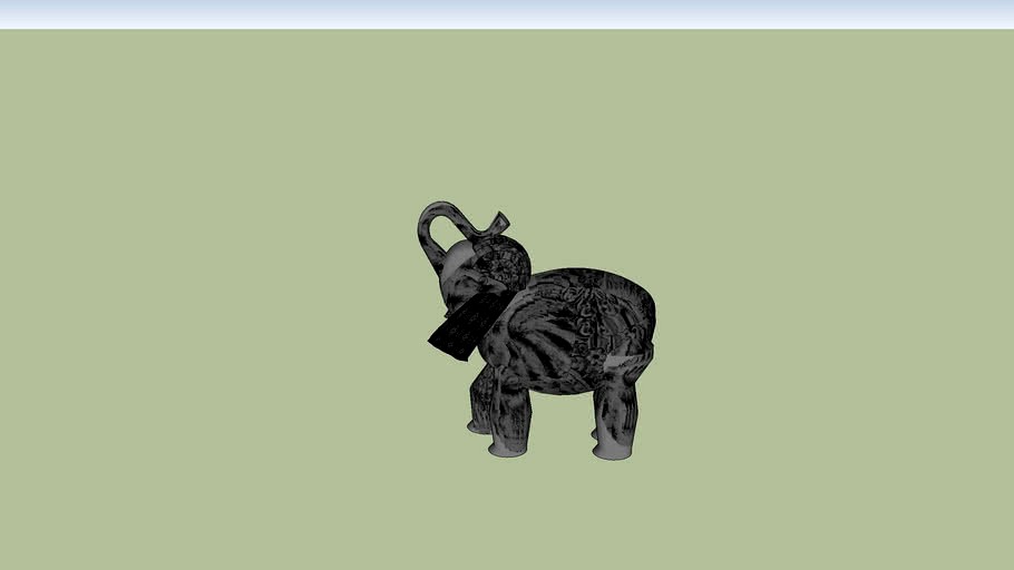 Zen Elephant Garden Statue 3d model