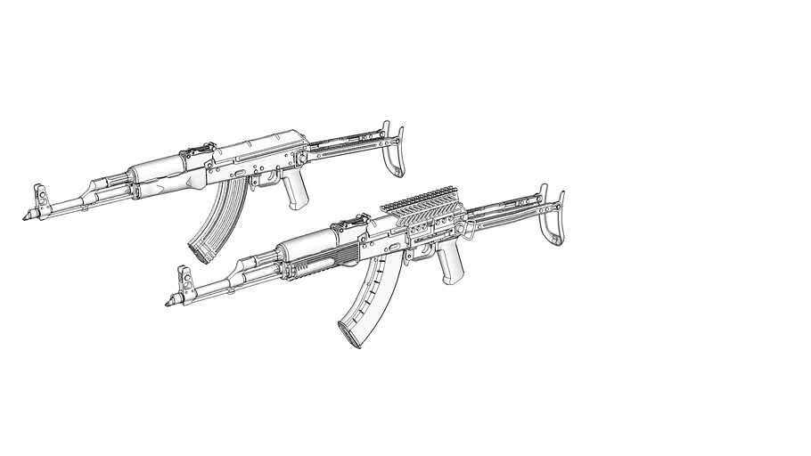 【TARKOV】AKMS 3D MODEL