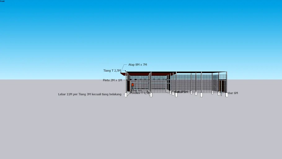 Kandang Ayam Semi Koloni 3d model
