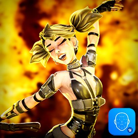 Stylized Cyborg Girl - Female Military Character - ARKit Live Link 3d model