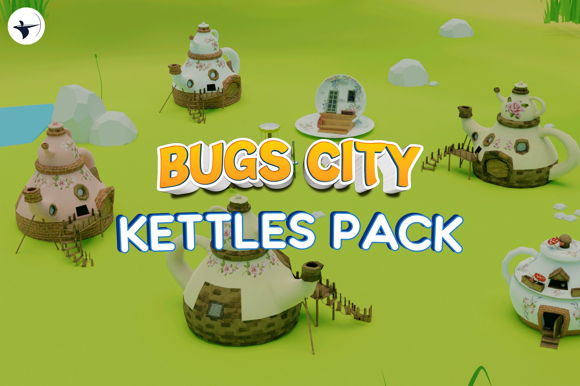 Bugs City: Stylized Kettles Pack 3d model